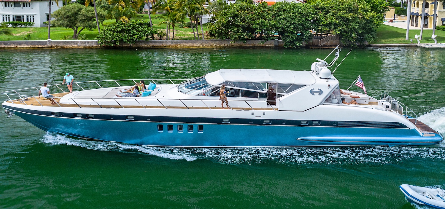 82 ft Mangusta Yacht Rental in Miami, FL | Luxury 82 ft Mangusta Charters